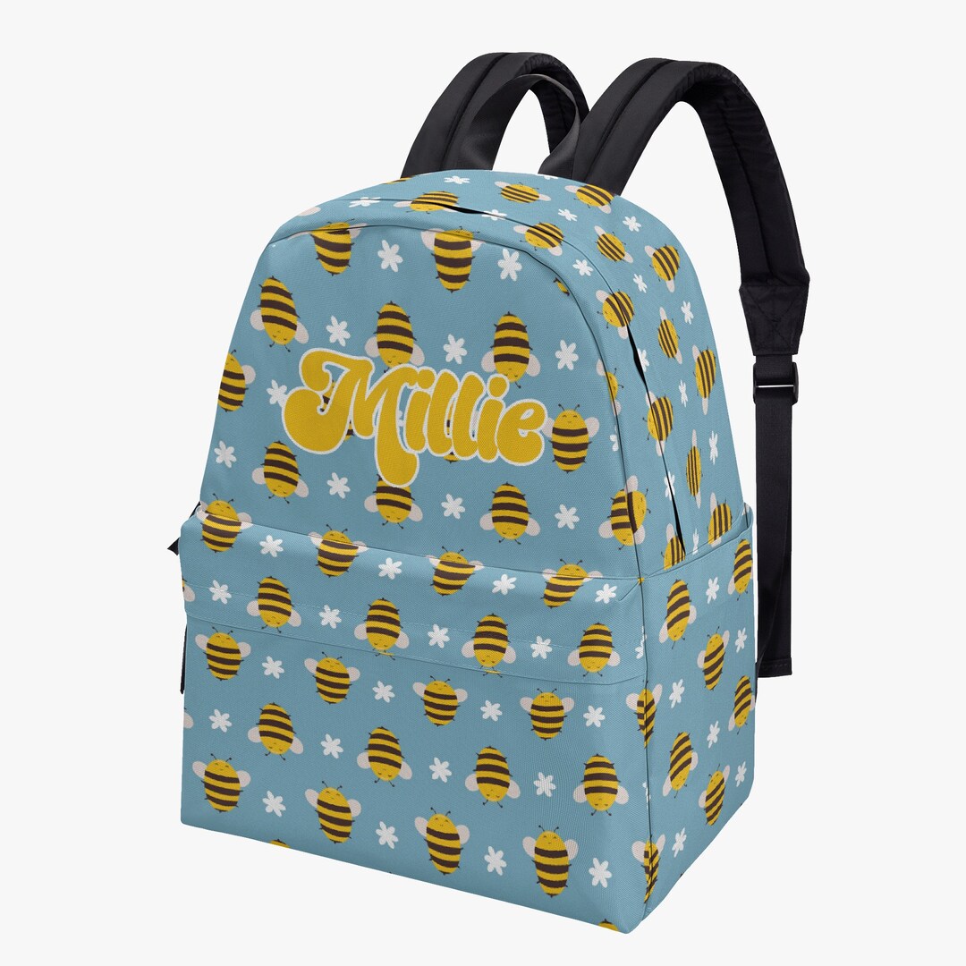 Baby Blue Yellow Bumble Bee Honeybee Mini Pastel Backpack Back Pack Bag Toddler Nursery ...