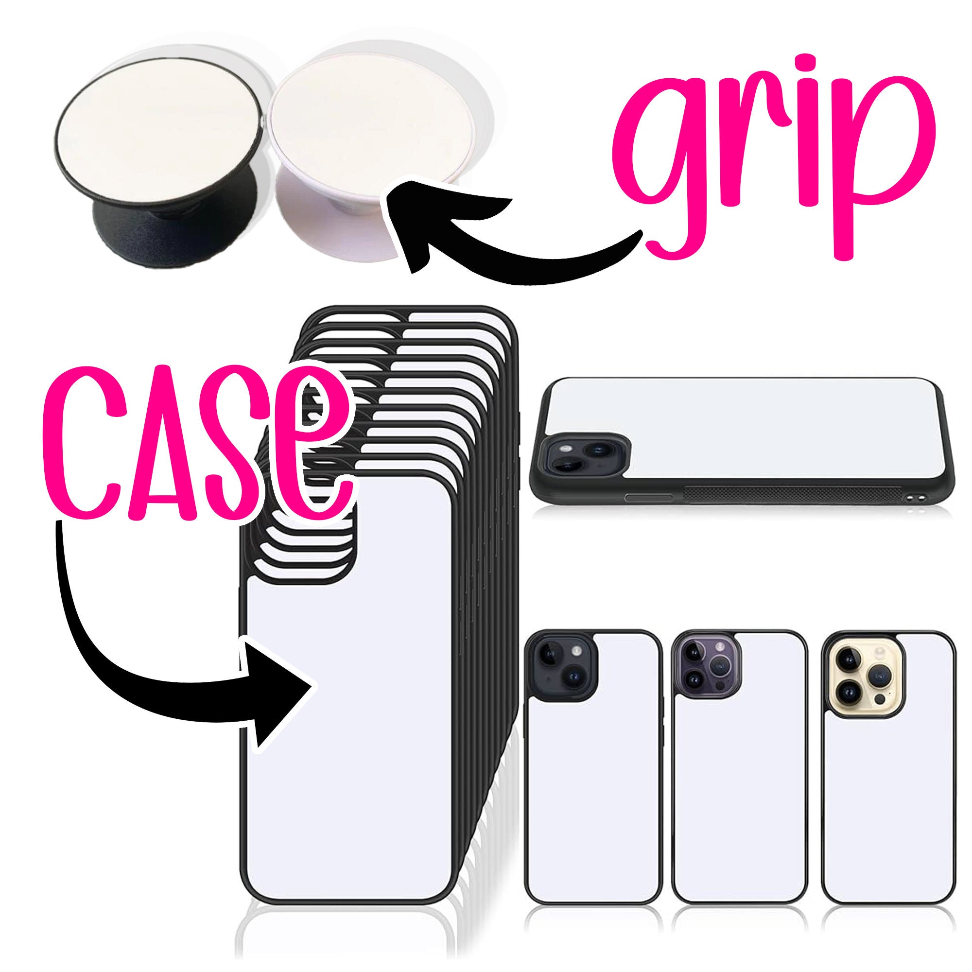 Pink Butterfly Y2K Grip Stand Case Personalized Samsung Galaxy S8 S9 S10 Plus S10e S21 S22 S23 ...