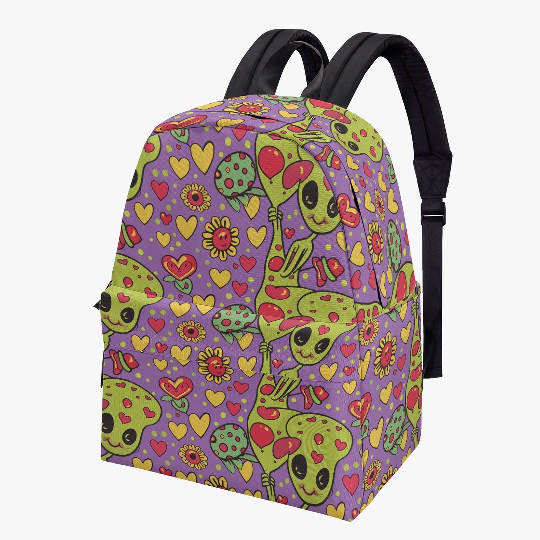 Red Heart Eye Alien Aliens Ufo Y2K Space Mini Wand Backpack Back Pack ...