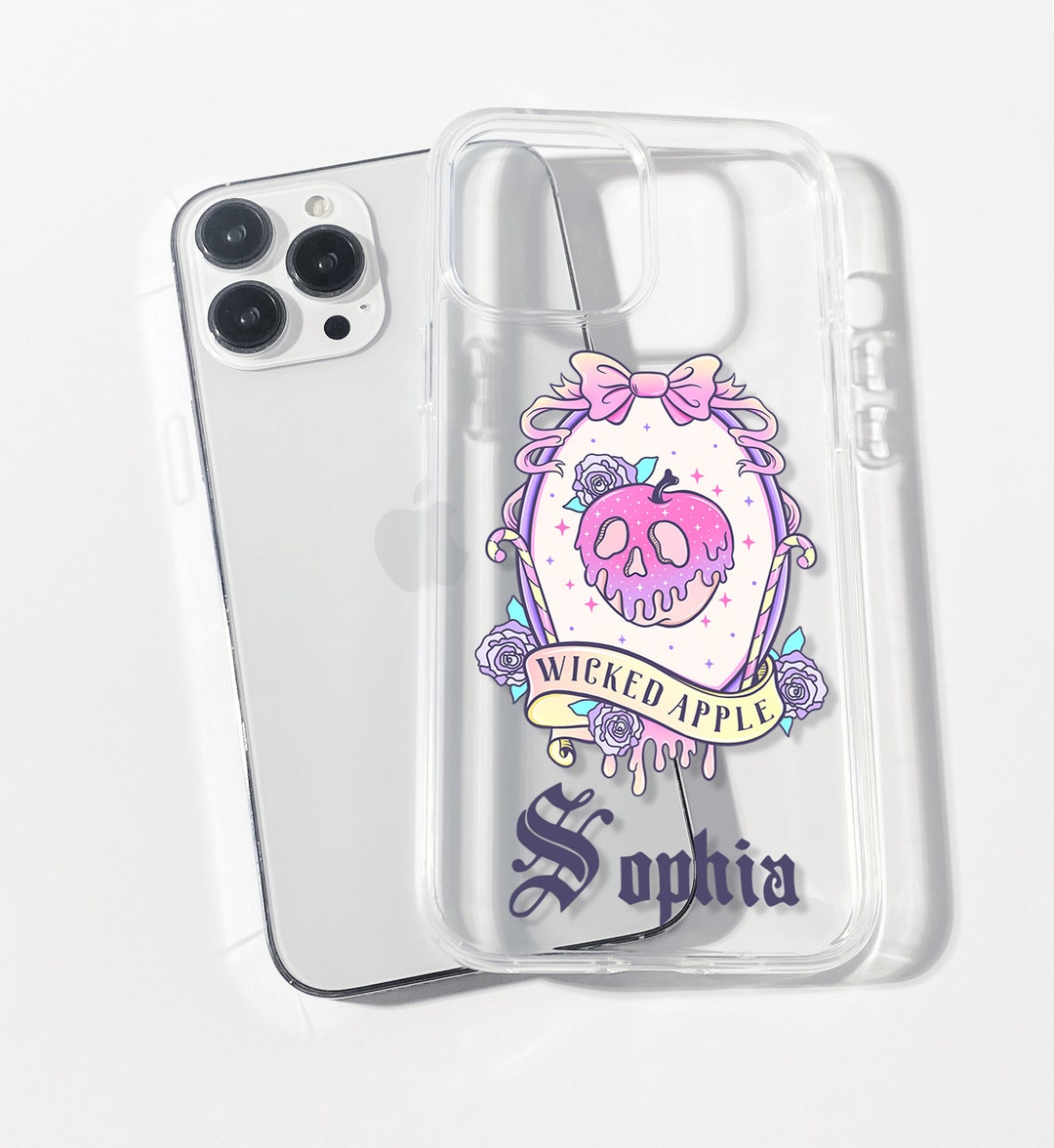 Pink Poison Apple Wicked Mirror Halloween Personalised Name Clear Case ...