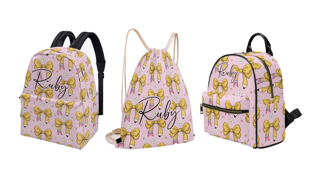 Coquette Pink Bow Pencil Backpack Back Pack for Toddler Child Nursery ...