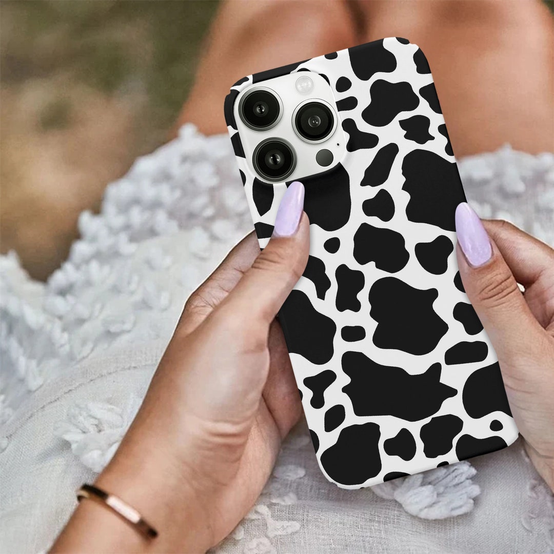 Black White Cow Print Y2k Personalized Aesthetic Bumper Case Casing ...
