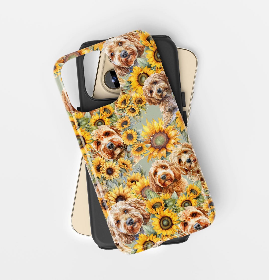 Cockapoo Sunflower, Green & Sunflowers ,iphone 16 15 14 13 12 11 Pro ...