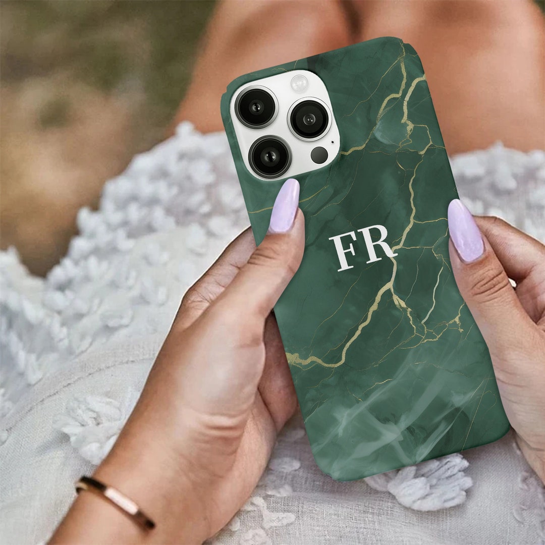 Emerald Green Gold Marble Precious Stone Initial [ Bumper Case Casing ...