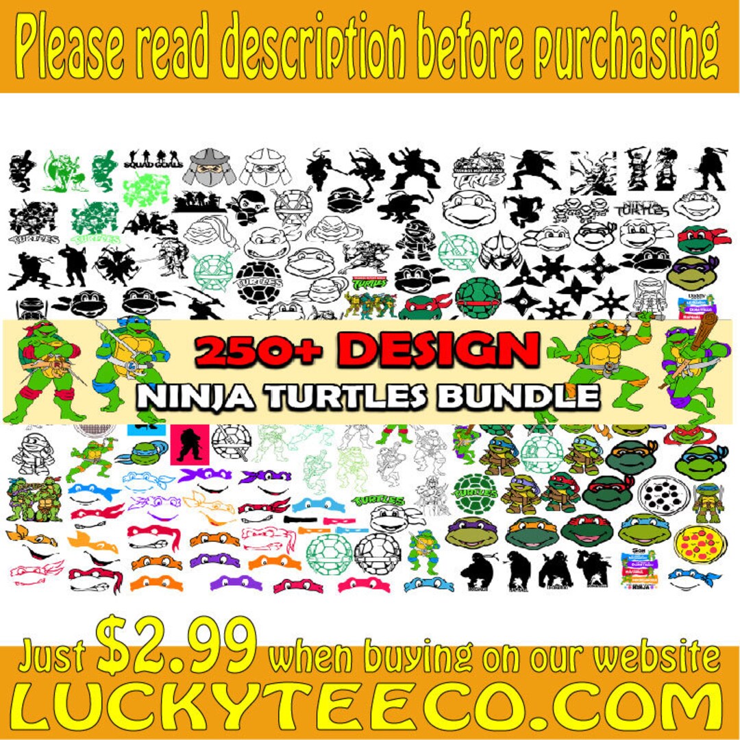 250 Ninja Turtle Bundle Svg, Ninja Svg, Ninja Turtle Svg, Turtle Svg ...