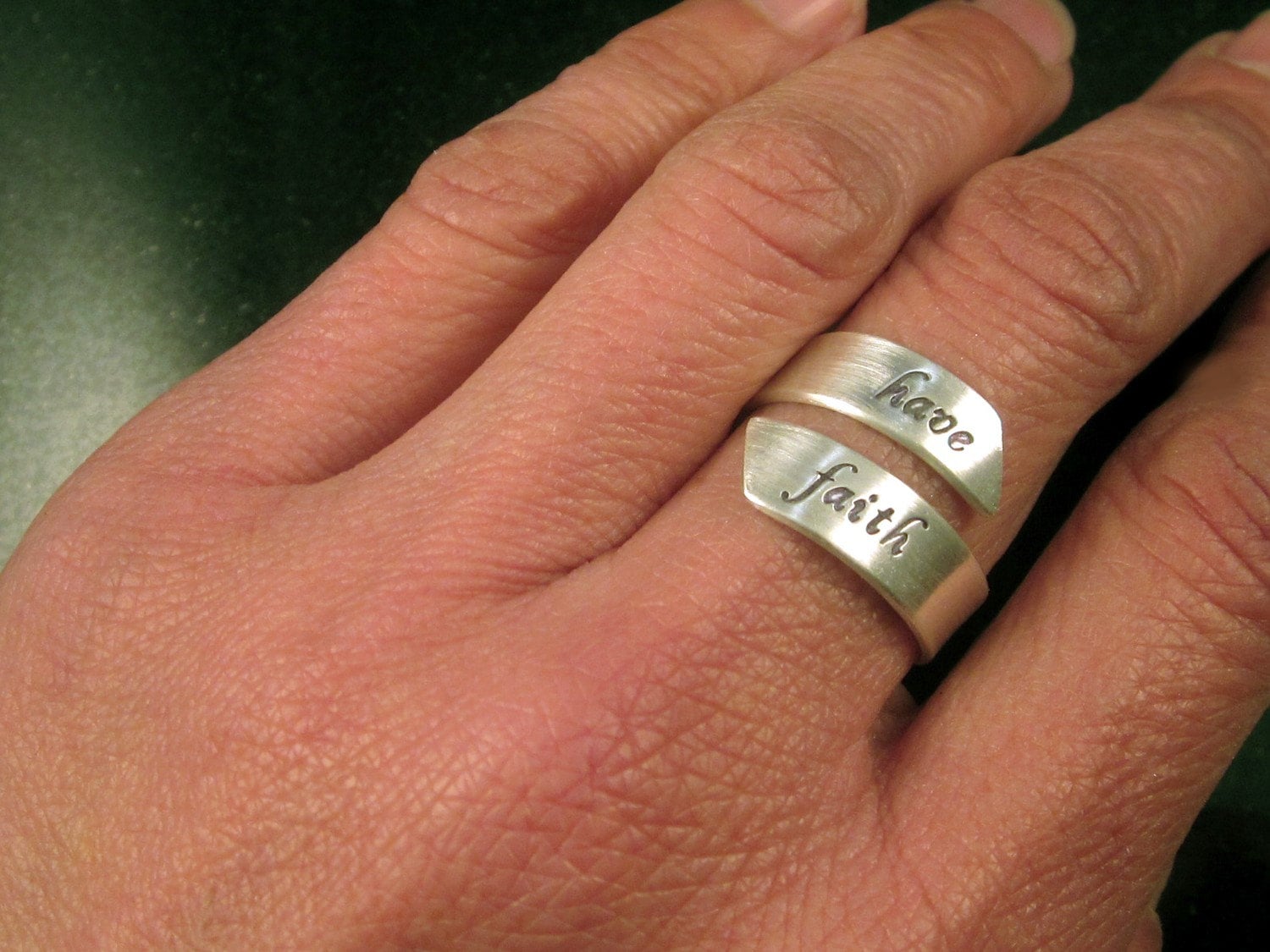 Two Word Mantra Ring/boho Ring Minimalist/message Ring | Etsy