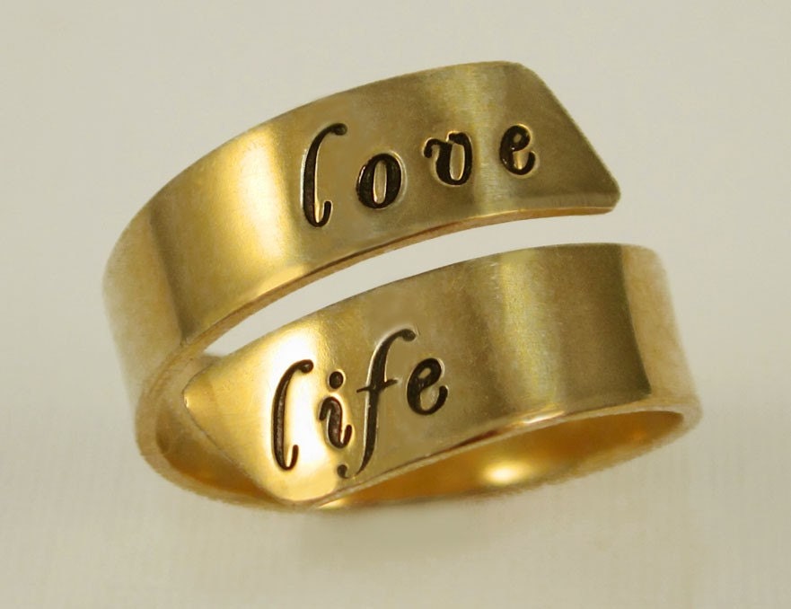 Two Word Mantra Ring/boho Ring Minimalist/message Ring | Etsy