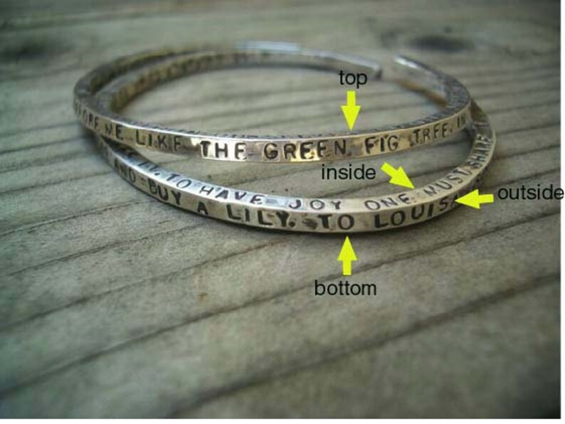 Custom Message 4-sided Cuff for Marieaunio - Etsy