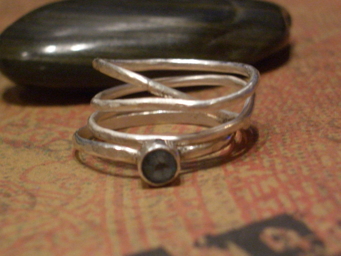 Blue Topaz Mobius Stacking Rings by Donnaodesigns - Etsy