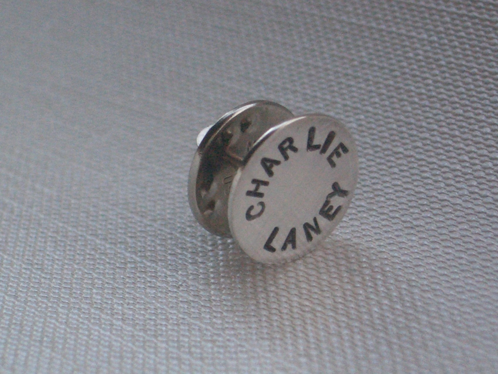 Personalized Sterling Tie Tack by Donnaodesigns - Etsy