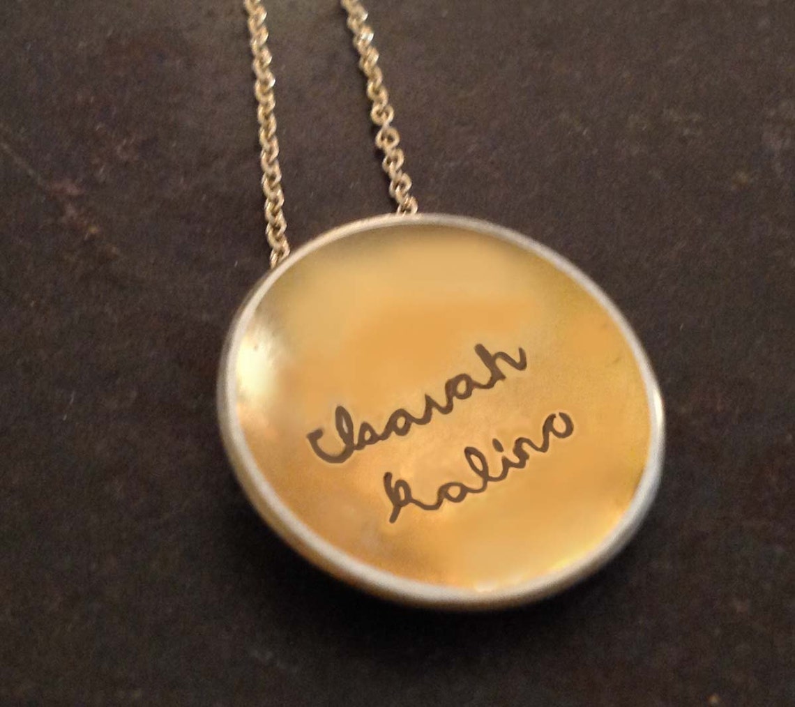 Mixed Metal Children's Signatures Actual Handwriting | Etsy