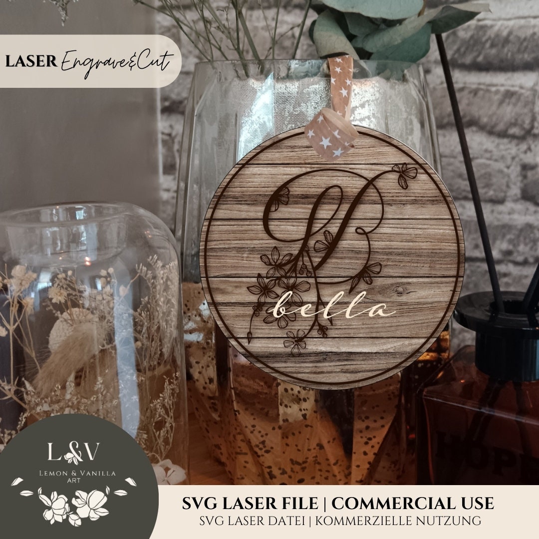 Floral Letter B SVG Files | Xtool Laser Cutting of Wood | Engrave ...