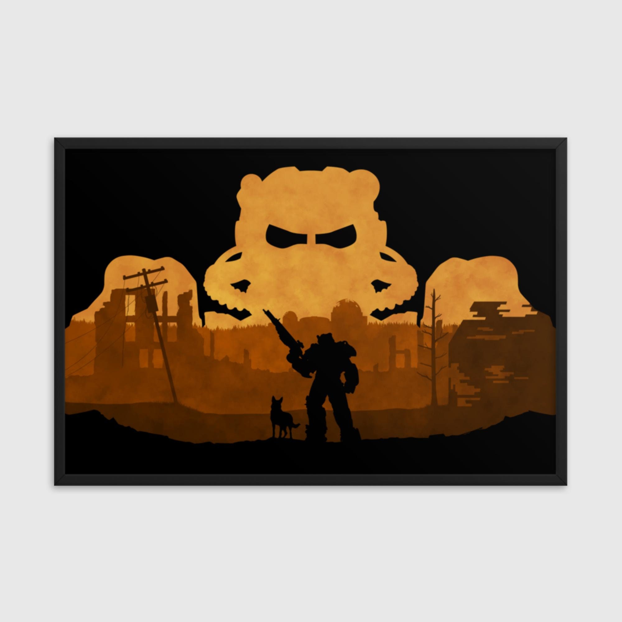 Fallout Poster, Videogame Poster, Minimalist Wall Art, T-60 Power Armor ...