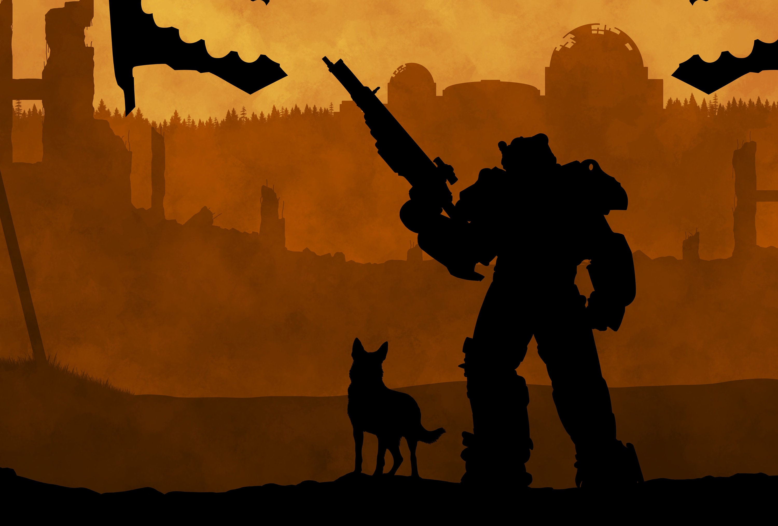 Fallout Poster, Videogame Poster, Minimalist Wall Art, T-60 Power Armor ...