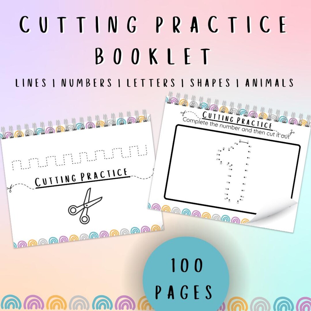 Pre-k Cutting Practice Booklet - Lines, Numbers, Shapes, Animals & More ...