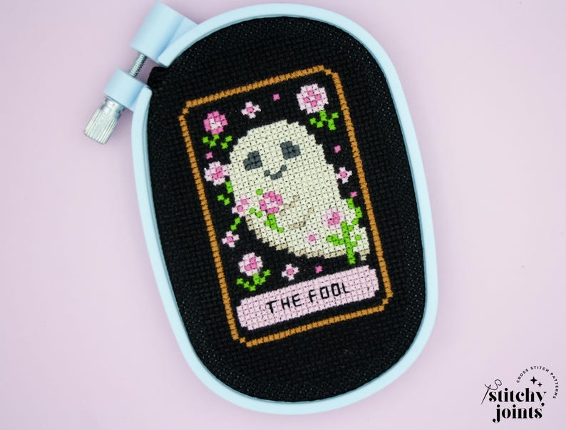 The Fool Tarot Card Cross Stitch Pattern • Ghost Embroidery PDF ...