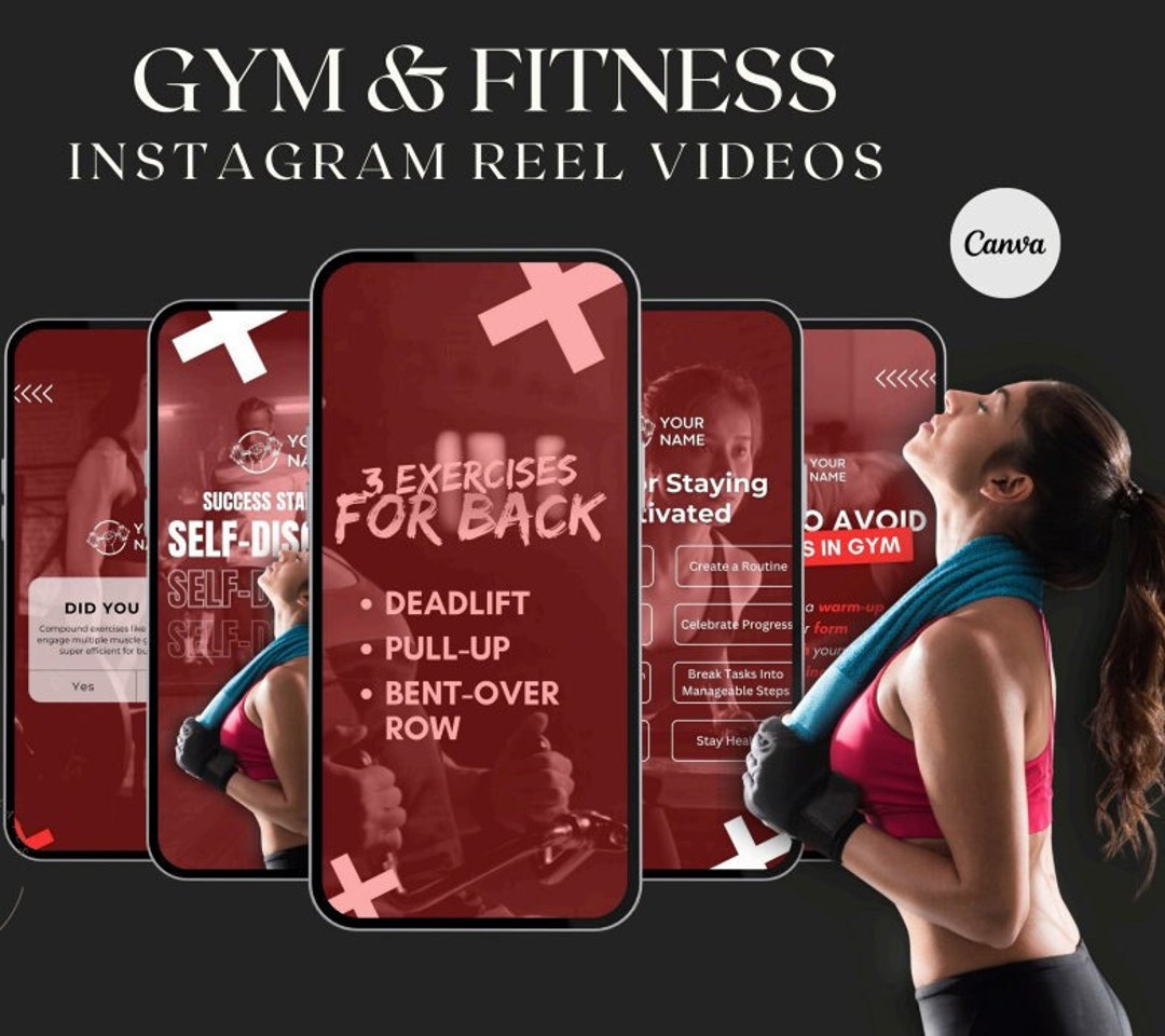 Gym Fitness Coach Reel Videos Canva, Personal Trainers, 20 Gym Fitness ...