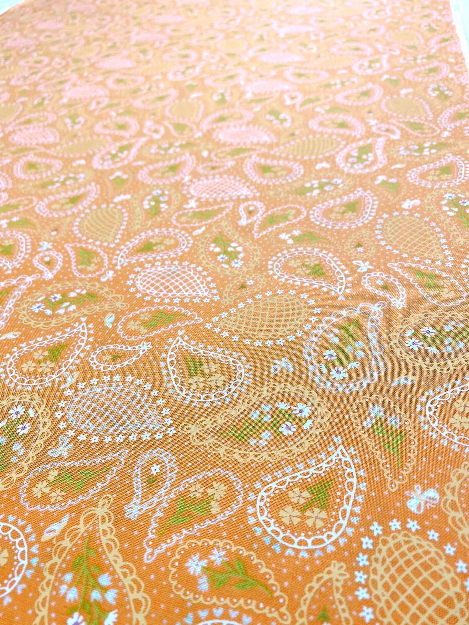 Moda SUNDAY PICNIC Paisley 20673 22 Orange | Etsy