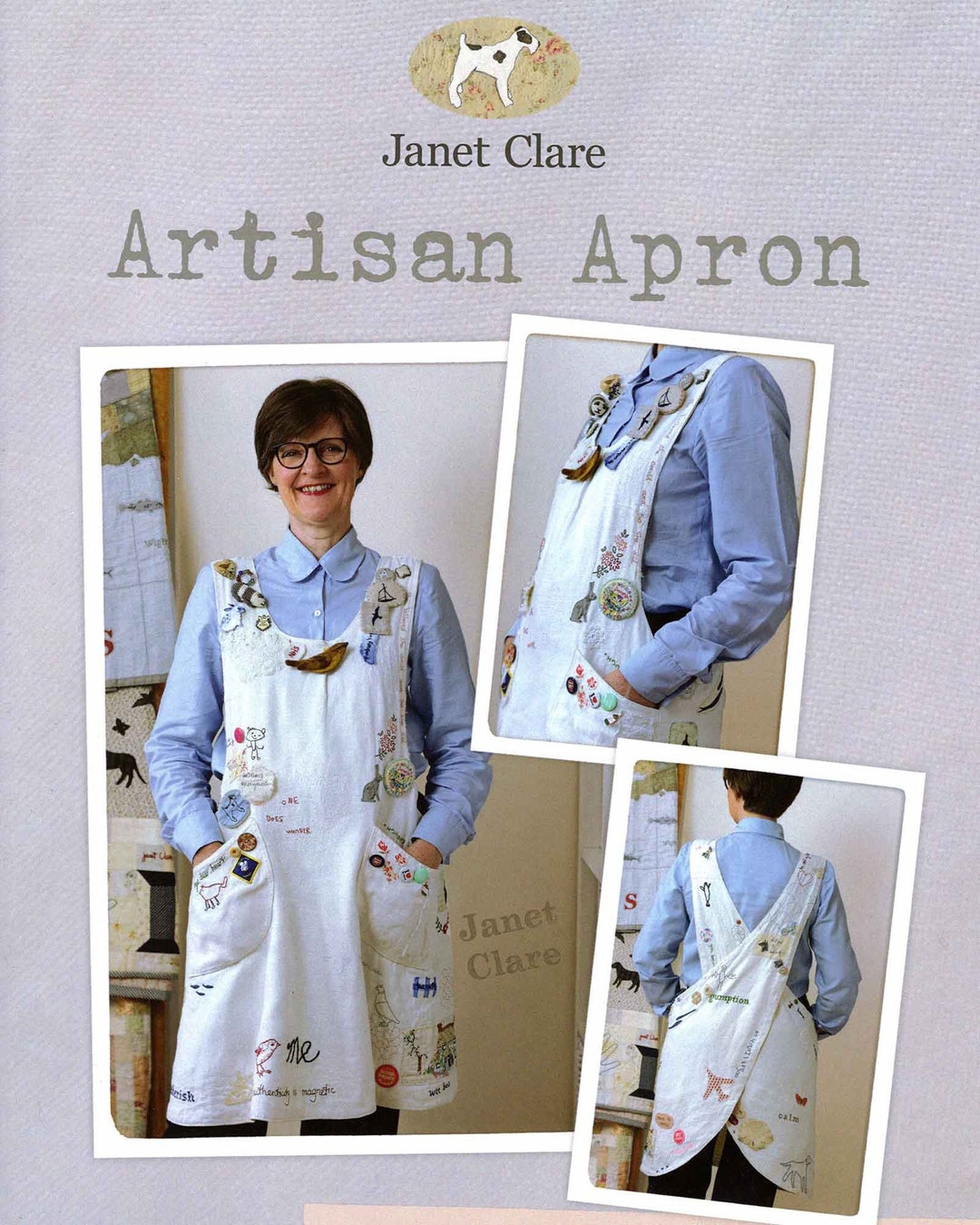 Janet Clare ARTISAN CROSSOVER APRON Printed Sewing Pattern - Etsy