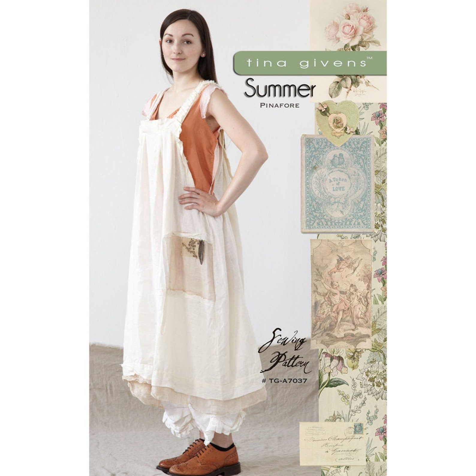 Tina Givens SUMMER PINAFORE TG-A7037 Printed Sewing Pattern - Etsy