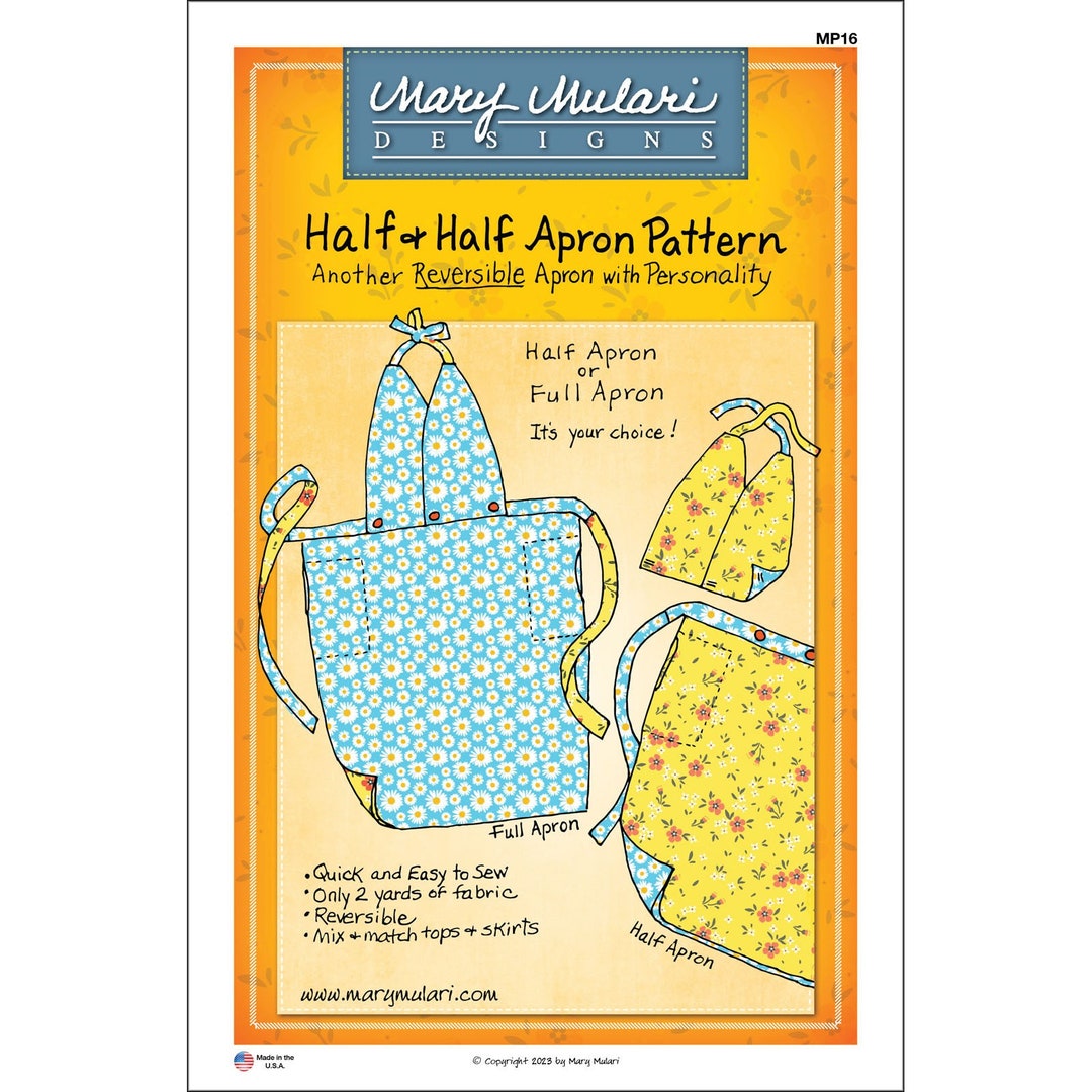 Mary Mulari Designs HALF & HALF Apron MP16 Sewing Pattern - Etsy