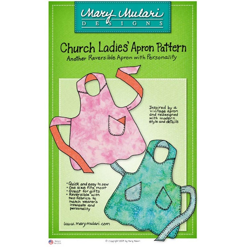 Mary Mulari Designs CHURCH LADIES' APRON MP04 Sewing Pattern - Etsy