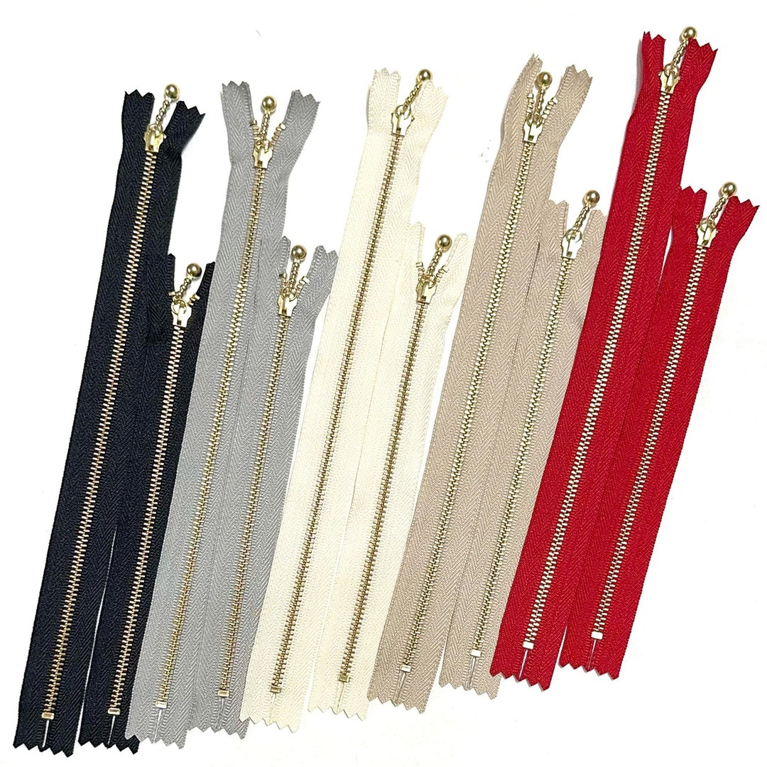 YKK Ball Slider Gold Metal Close End Zipper 25cm / 18cm - Etsy