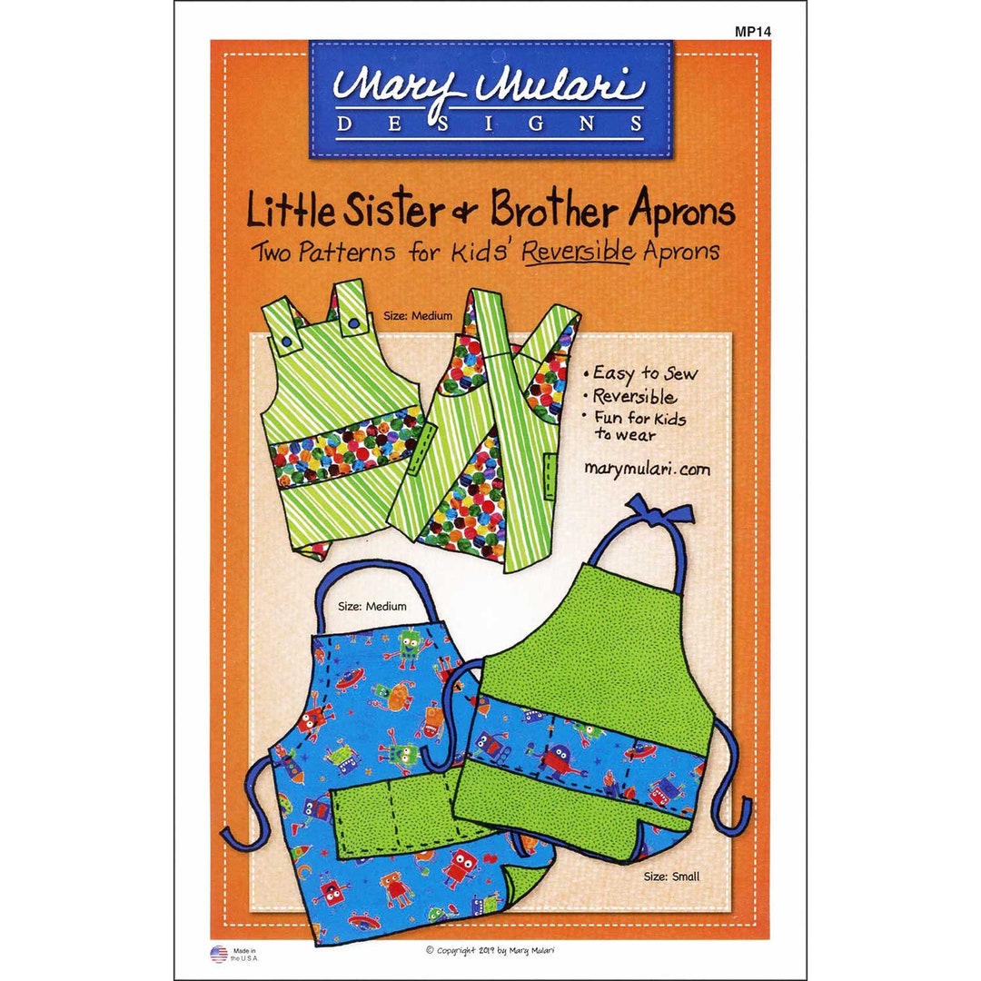 Mary Mulari Designs LITTLE SISTER and BROTHER Apron Sewing Pattern - Etsy