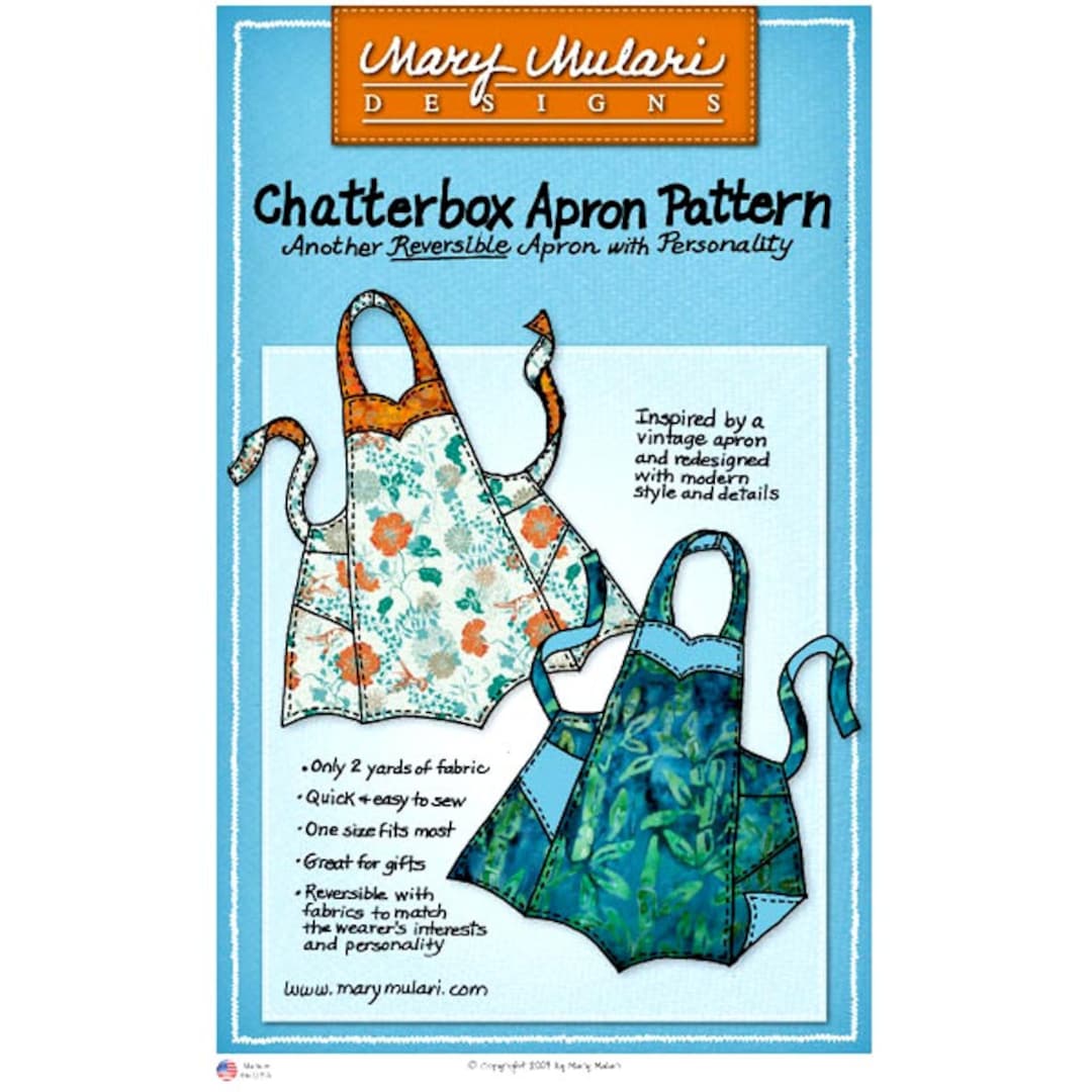 Mary Mulari Designs CHATTERBOX APRON MP09 Sewing Pattern - Etsy