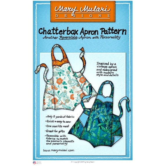Mary Mulari Designs CHATTERBOX APRON Sewing Pattern - Etsy