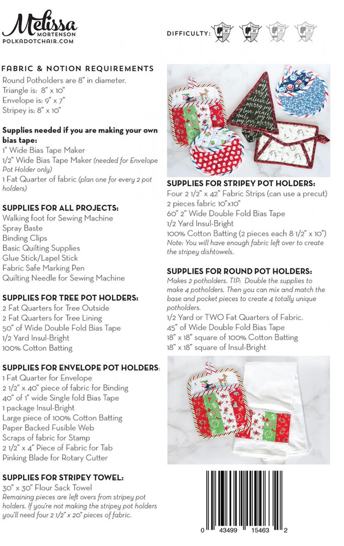 Melissa Mortenson POTHOLDER PARADE Sewing Pattern - Etsy