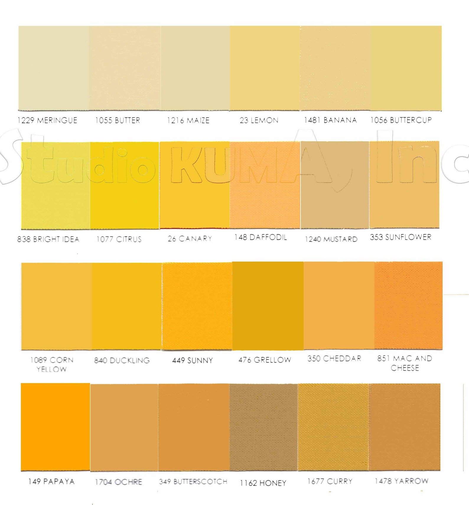 Robert Kaufman KONA COTTON SOLID Yellow Tone by the 1/2 Yard - Etsy