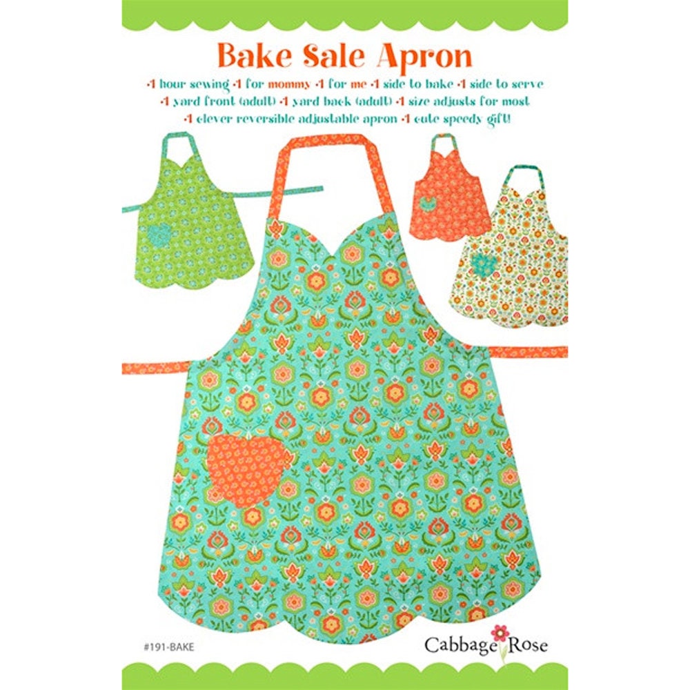 Cabbage Rose BAKE SALE Apron #191-BAKE Printed Sewing Pattern - Etsy