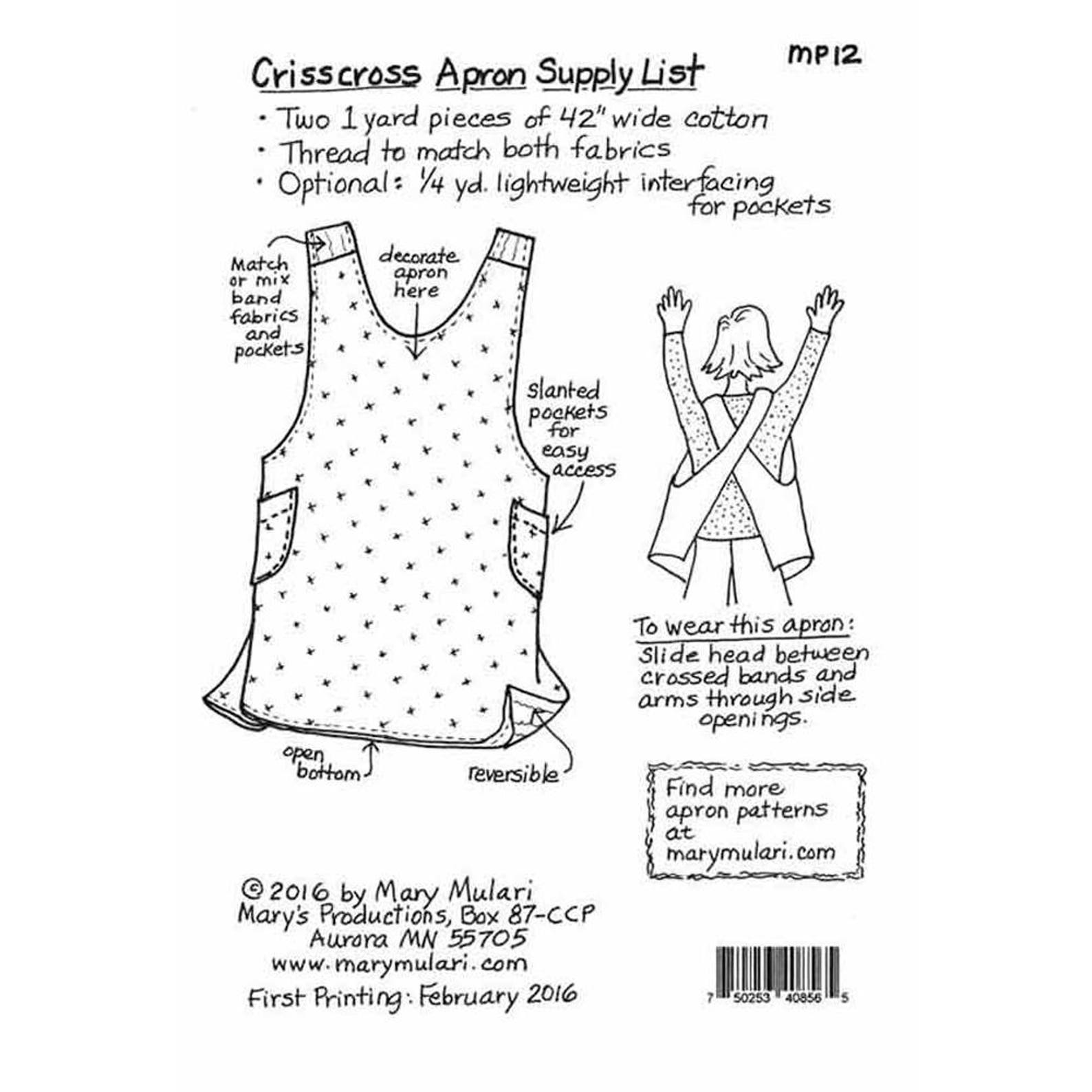 Mary Mulari Designs CRISSCROSS APRON MP12 Sewing Pattern - Etsy