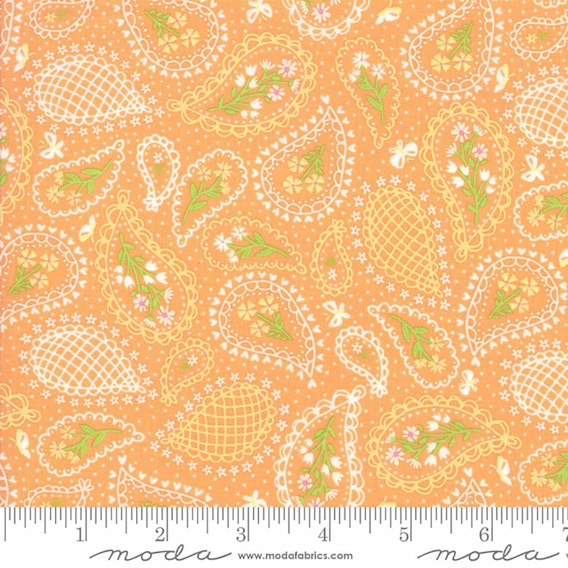Moda SUNDAY PICNIC Paisley 20673 22 Orange - Etsy