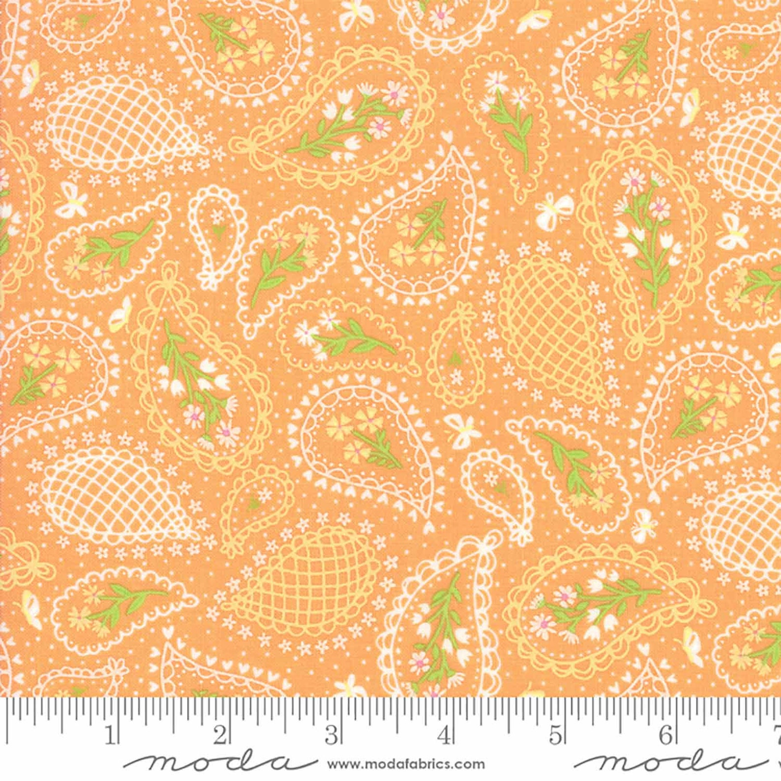 Moda SUNDAY PICNIC Paisley 20673 22 Orange - Etsy