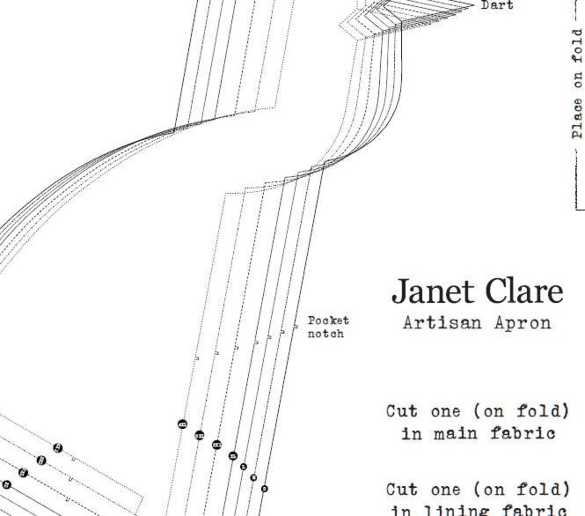 Janet Clare ARTISAN CROSSOVER APRON Sewing Pattern | Etsy