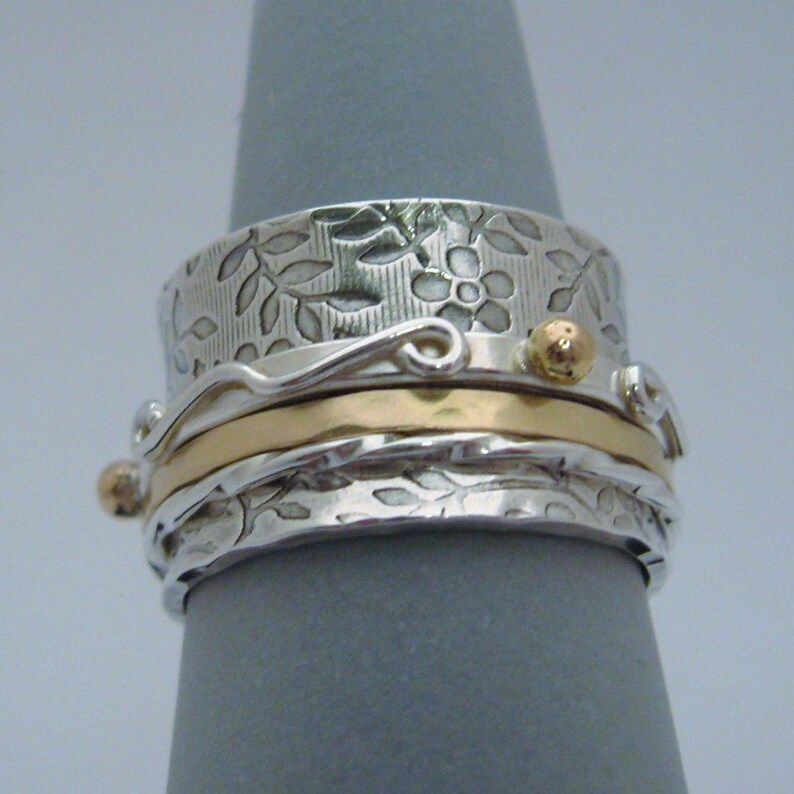 MADE TO ORDER Twiddle Spinner Ring With Gold Handmade - Etsy