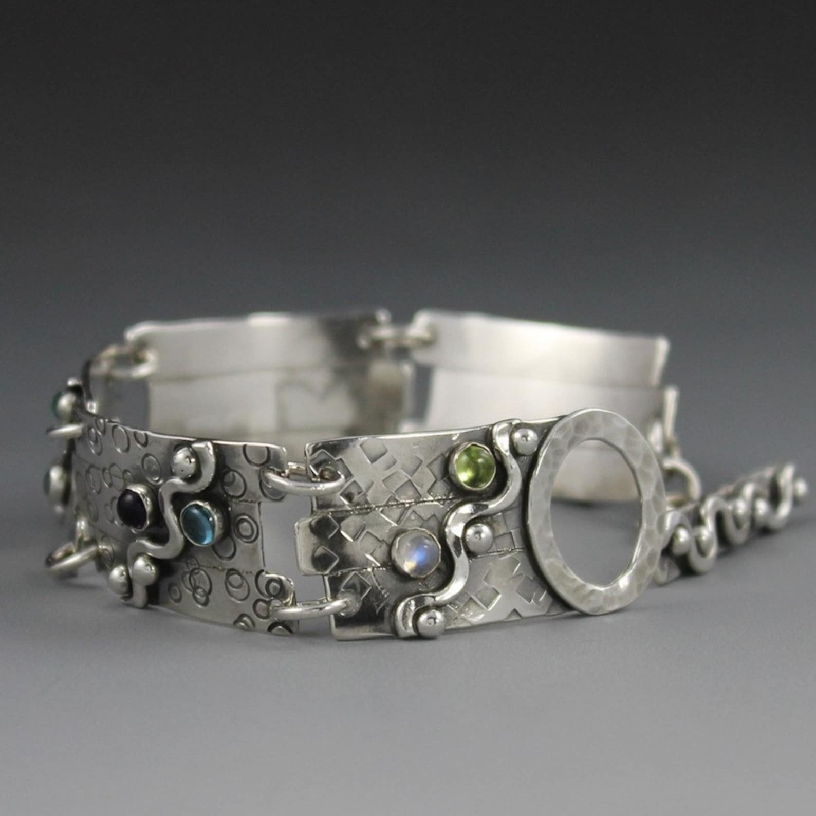 MADE TO ORDER Sterling Silver Bracelet With Gemstones - Etsy UK