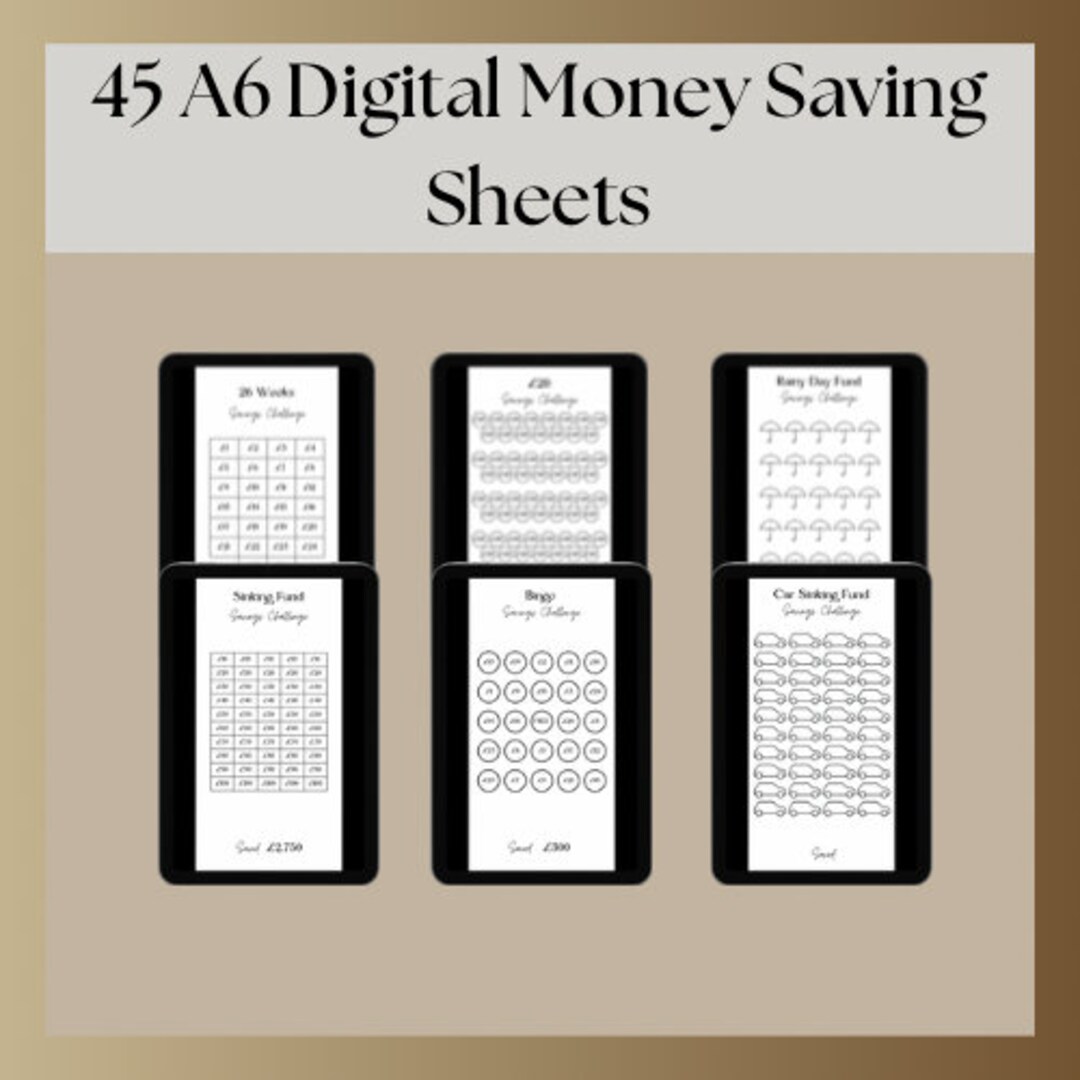Digital Money Saving Challenges Sheets, Budget Binder, A6 Savings ...