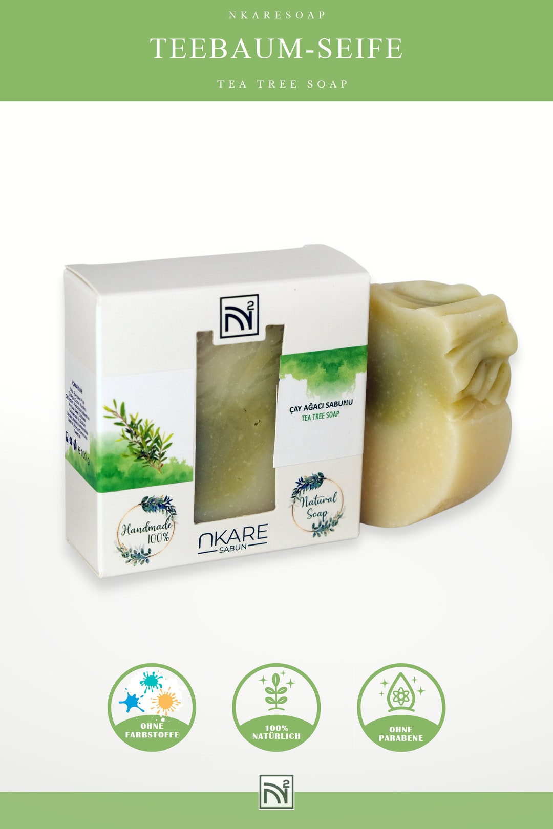 NKARE Tea Tree Soap 100% Handmade and Natural Healing Effect for ...