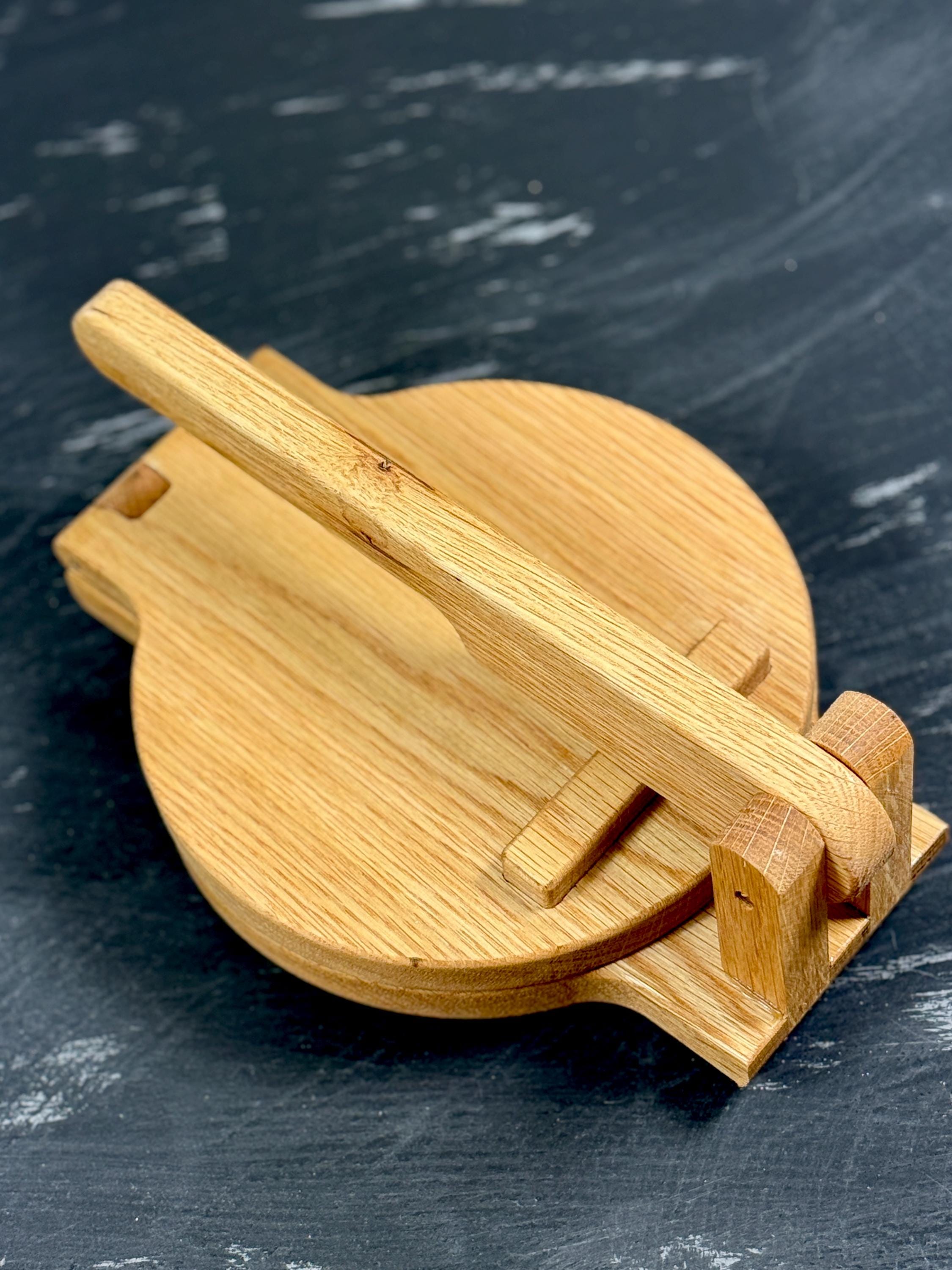 Handmade White Oak Tortilla Press – 8" Tortilla Maker With Brass Hinges ...