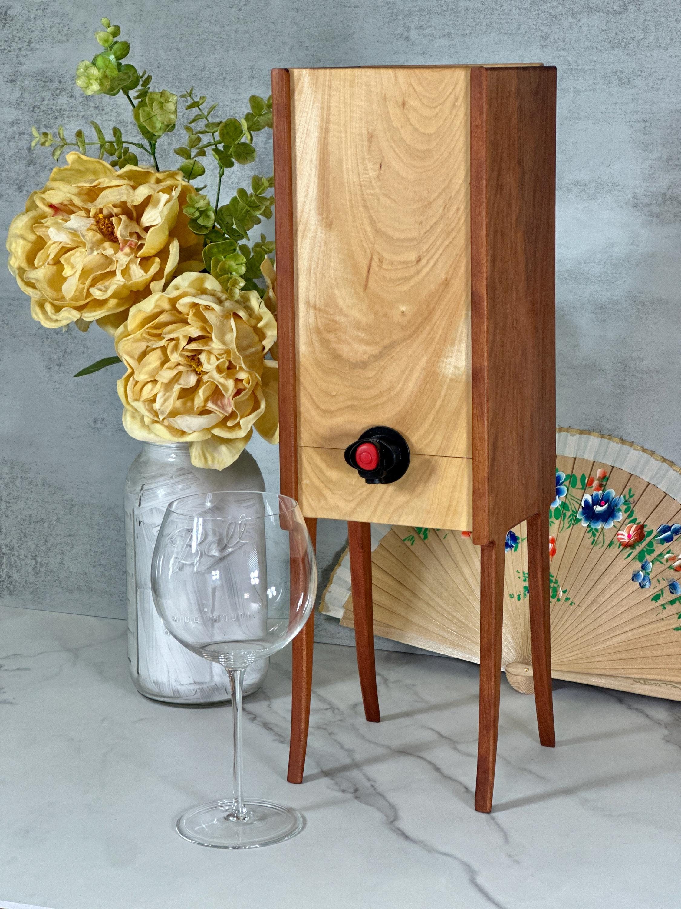 Handmade Wooden Box Wine Dispenser – Fits Standard 3L Bags – Available ...