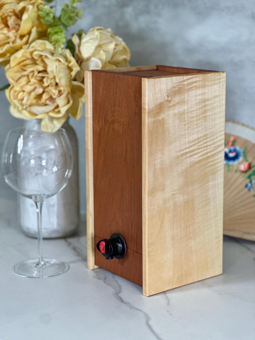 Handmade Wooden Box Wine Dispenser – Fits Standard 3L Bags – Available ...