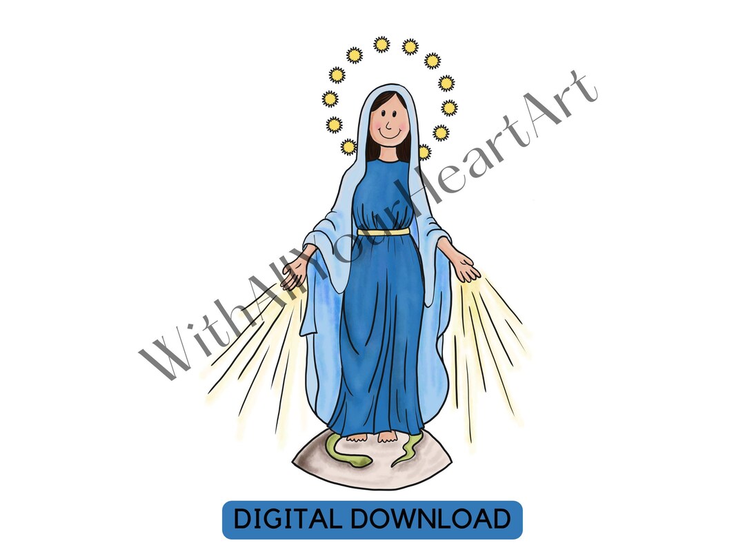 Saint Mary, Mother Mary, Printable Drawing, Grace, Pray for Us ...