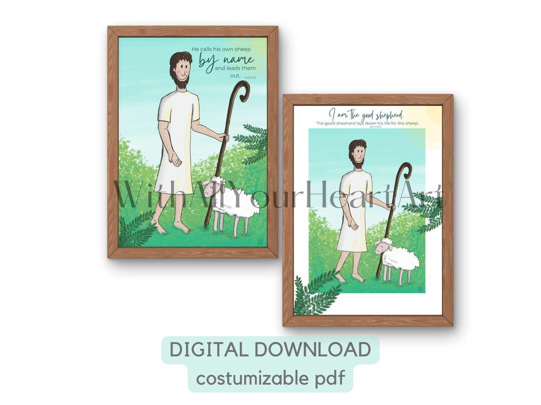 The Good Shepherd - Customizable Template - John 10 Bible Verse ...