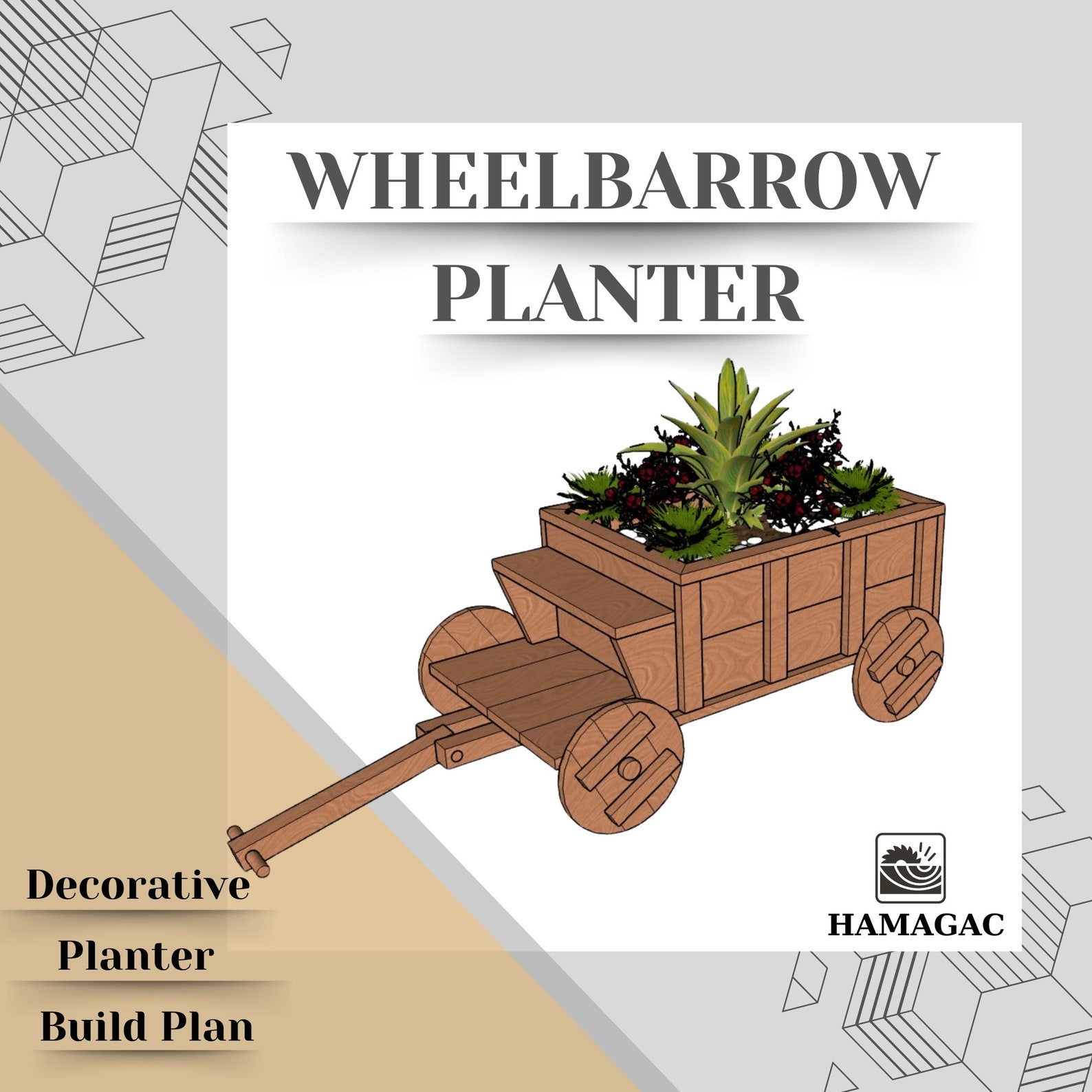 Wheelbarrow Planter Box DIY Plans: Wooden Garden Planter (PDF File) - Etsy