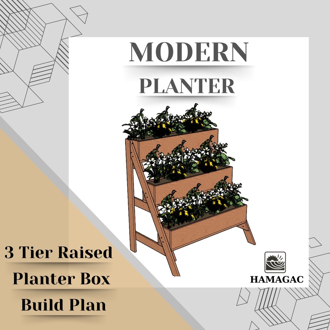 DIY 3 Tier Raised Planter Box Plans, Garden Planter Plan ,box Plans ...