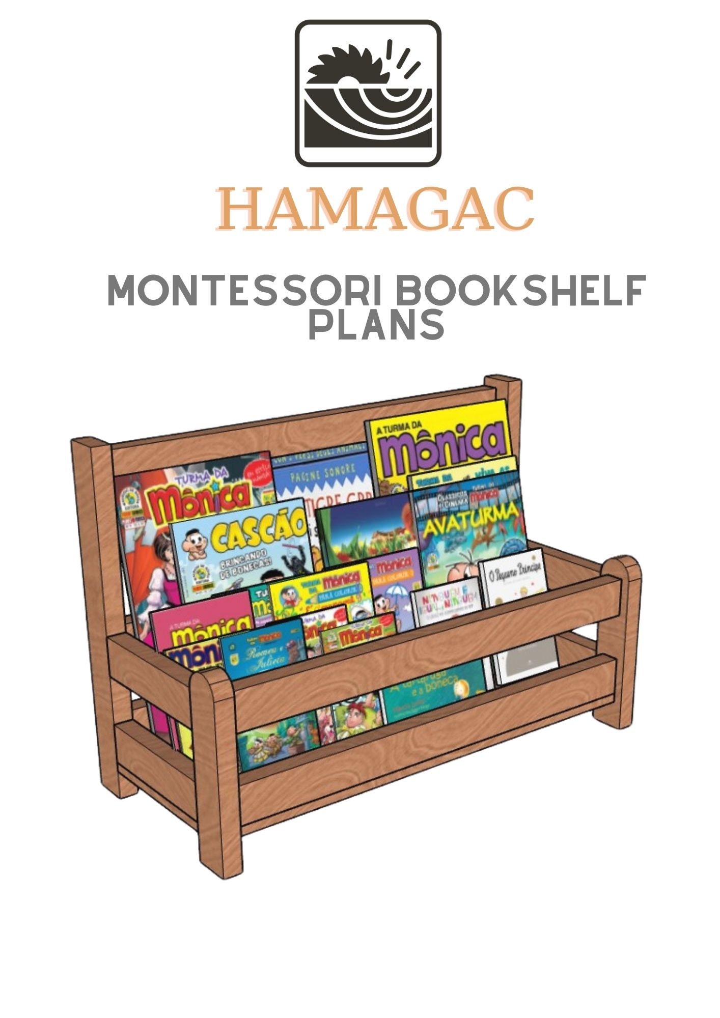 Montessori Bookshelf Plans - Wood Toddler Bookcase Plan, Modern ...