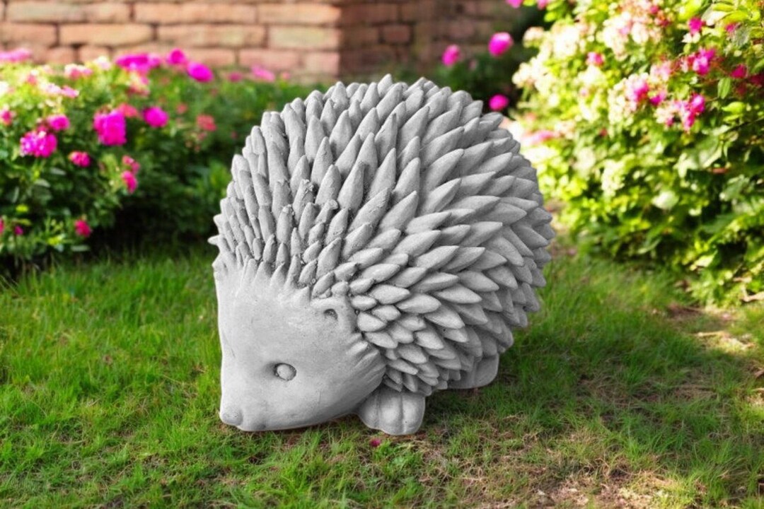 Wild Hedgehog Figure 6" Garden Forest Hedgehog Statue, Concrete Yard ...